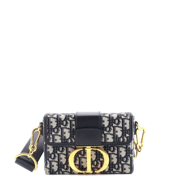 Dior | Bags | Christian Dior 3 Montaigne Box Bag Oblique Canvas Blue ...